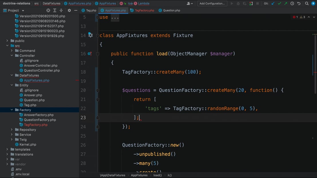 Handling ManyToMany in Foundry > Symfony 5: Mastering Doctrine Relations | SymfonyCasts