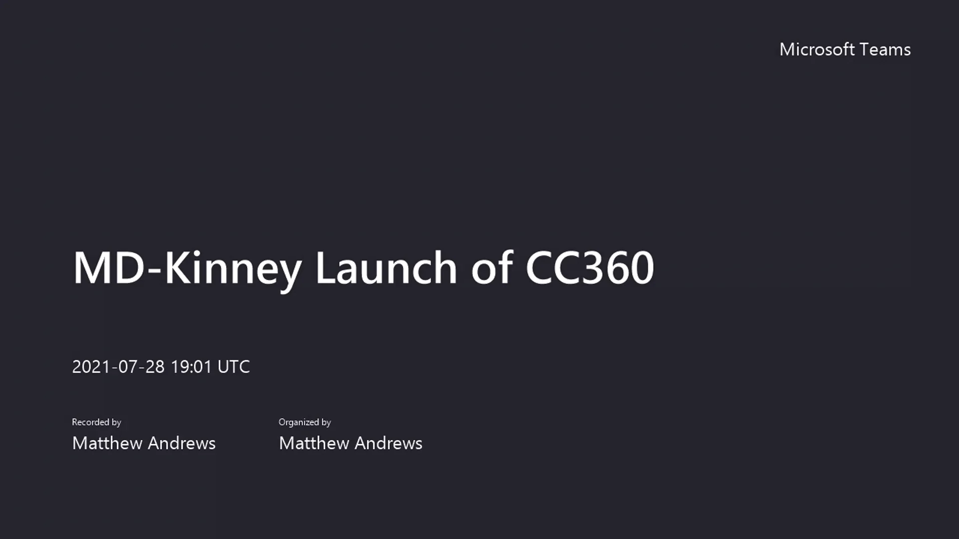 MD-Kinney Launch of CC360