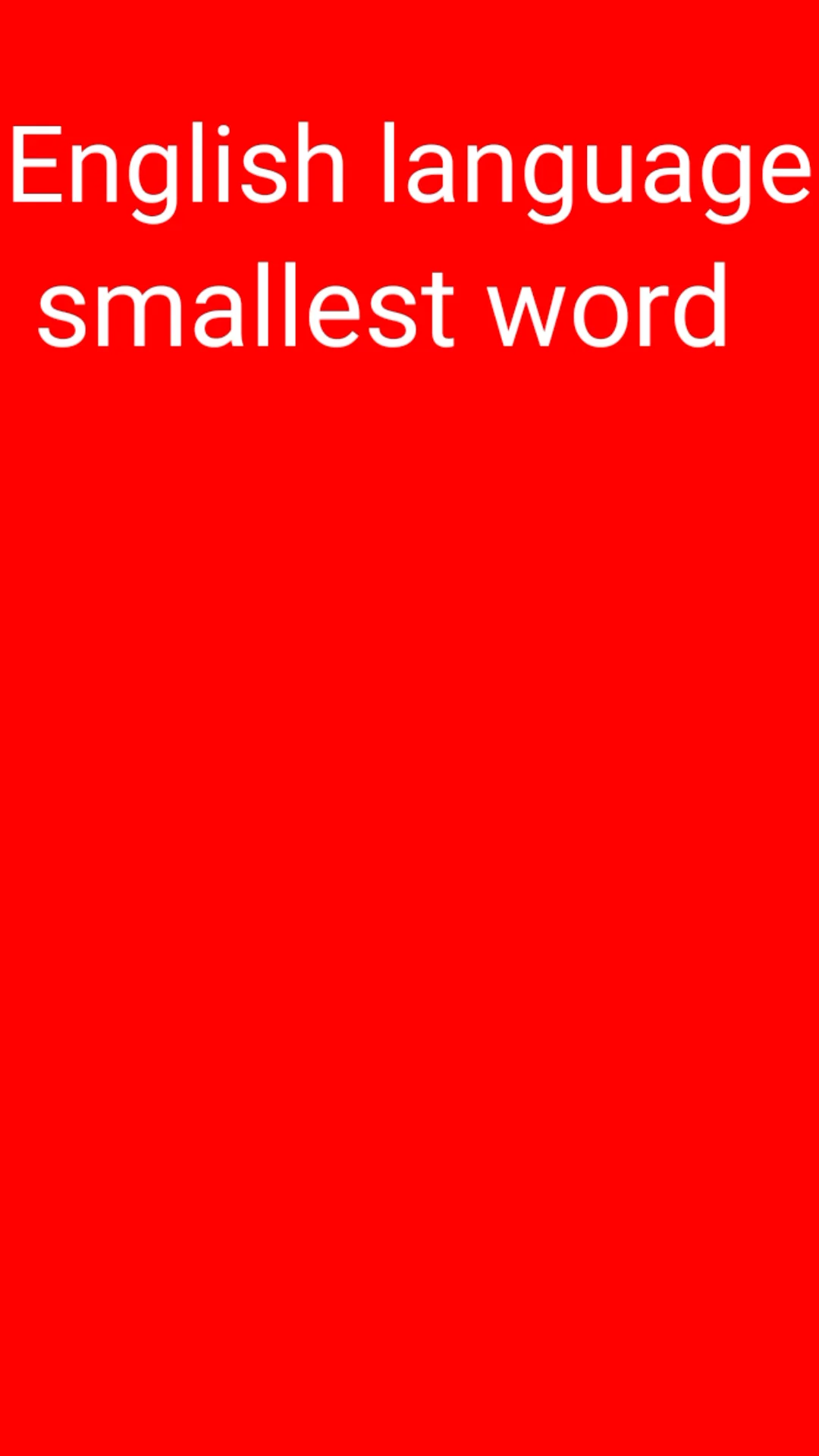 English fact smallest word in english on Vimeo