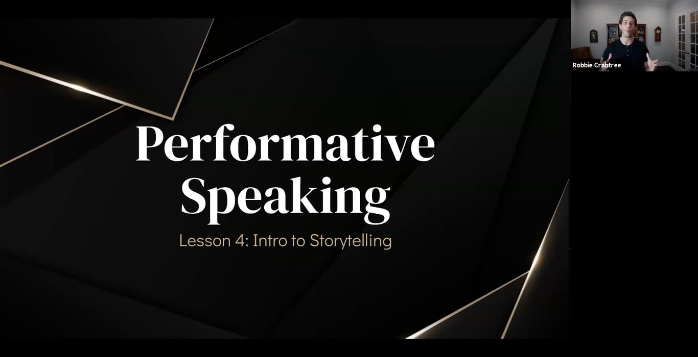 Performative Speaking Group Coaching: Lesson 4 - Intro to Storytelling ...
