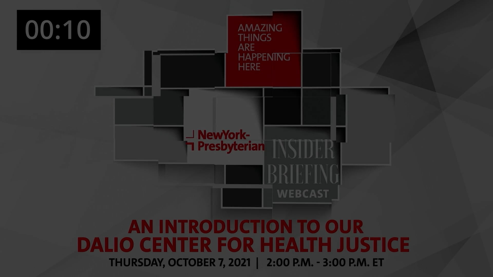 NYP Insider Briefing: An Introduction to Our Dalio Center for Health Justice on Vimeo
