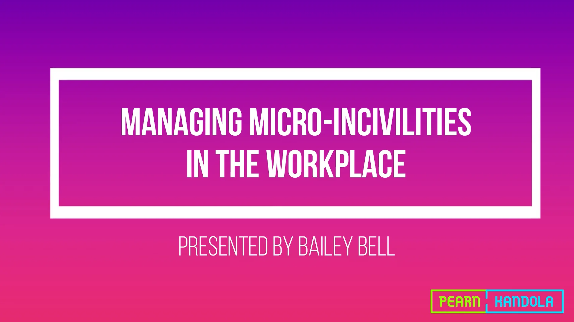 Managing micro-incivilities in the workplace on Vimeo
