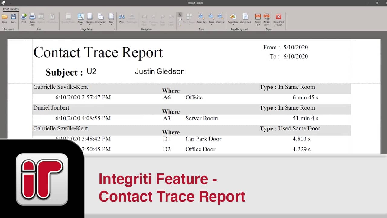 Integriti Feature - Contact Trace Report on Vimeo