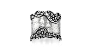Sterling Silver Filigree-Edge Ring