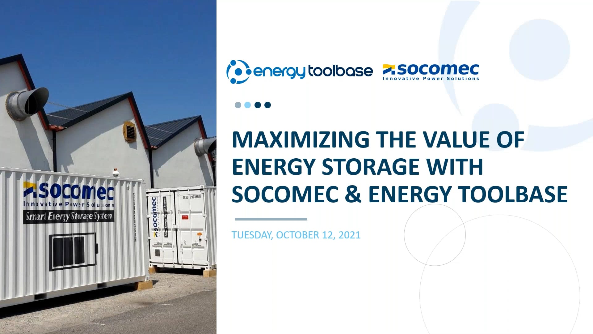 Maximizing the Value of Commercial (C&I) Storage Projects with Energy Toolbase & Socomec Energy ...