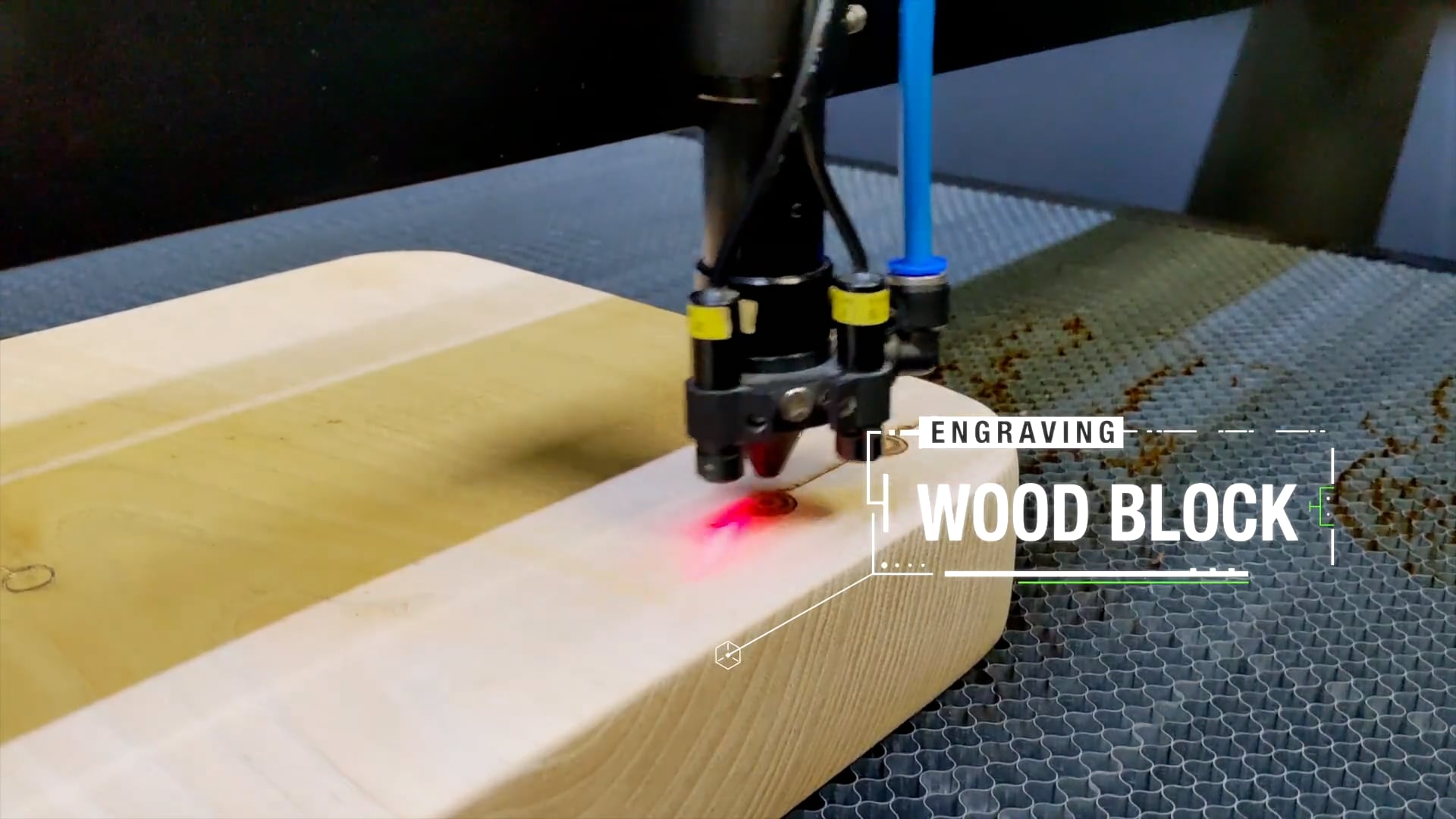 Lasertech CO2 Laser Cutter - Engraving Solid Wooden Block on Vimeo