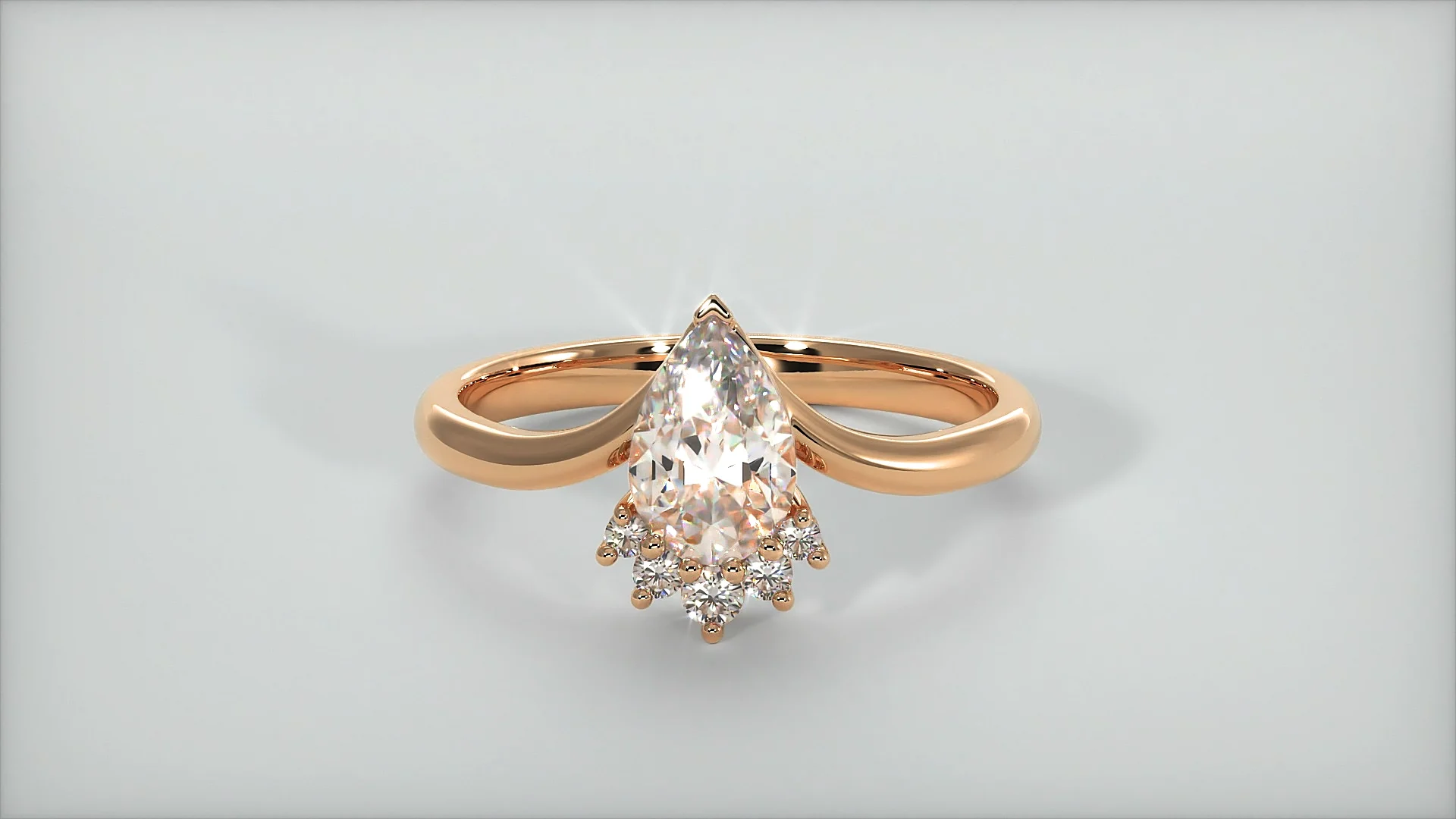 Pear Diamond Engagement Ring (Rose) on Vimeo