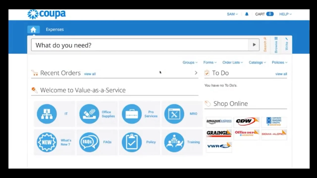 Coupa Demo - Procure to Order P2O Requisitioning (1) on Vimeo