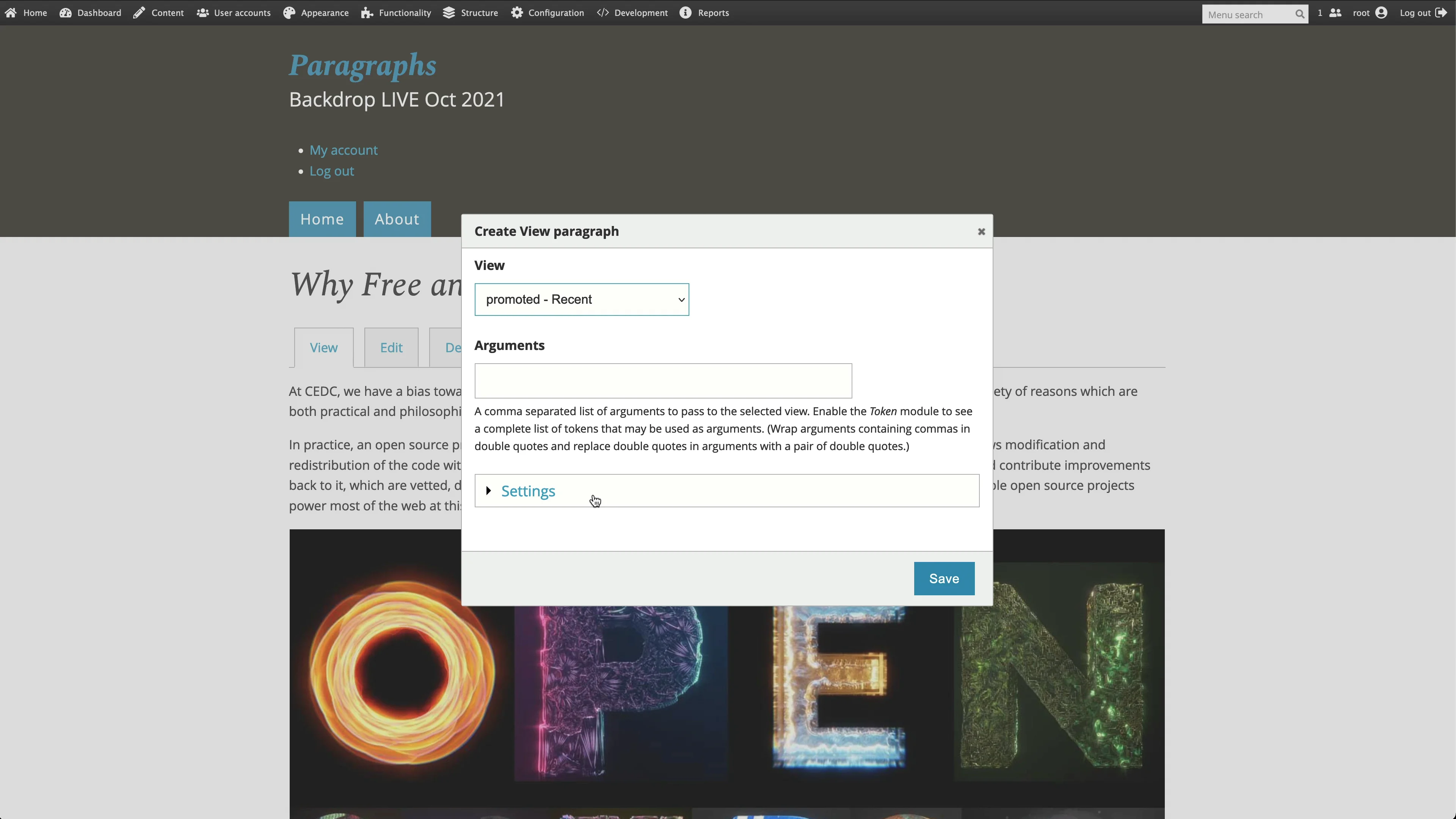 Backdrop LIVE preview: Paragraphs and Config Recipes on Vimeo