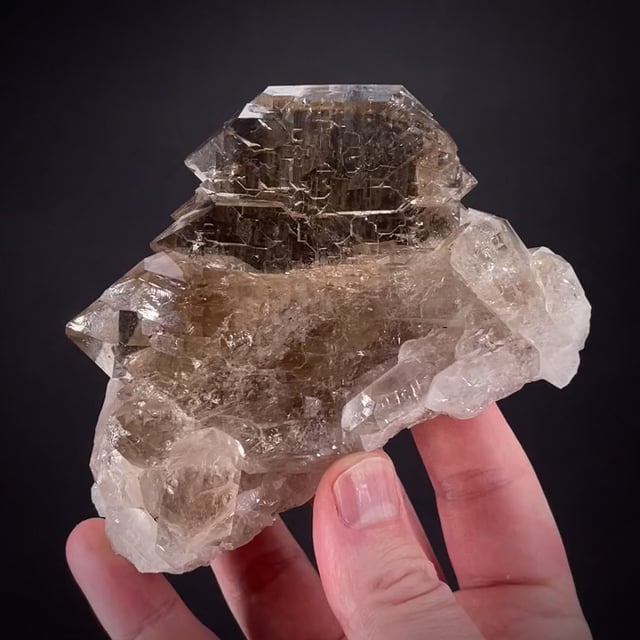 Smoky Quartz on Granite - DEN13-1077 - Galenstock - Switzerland Mineral Specimen
