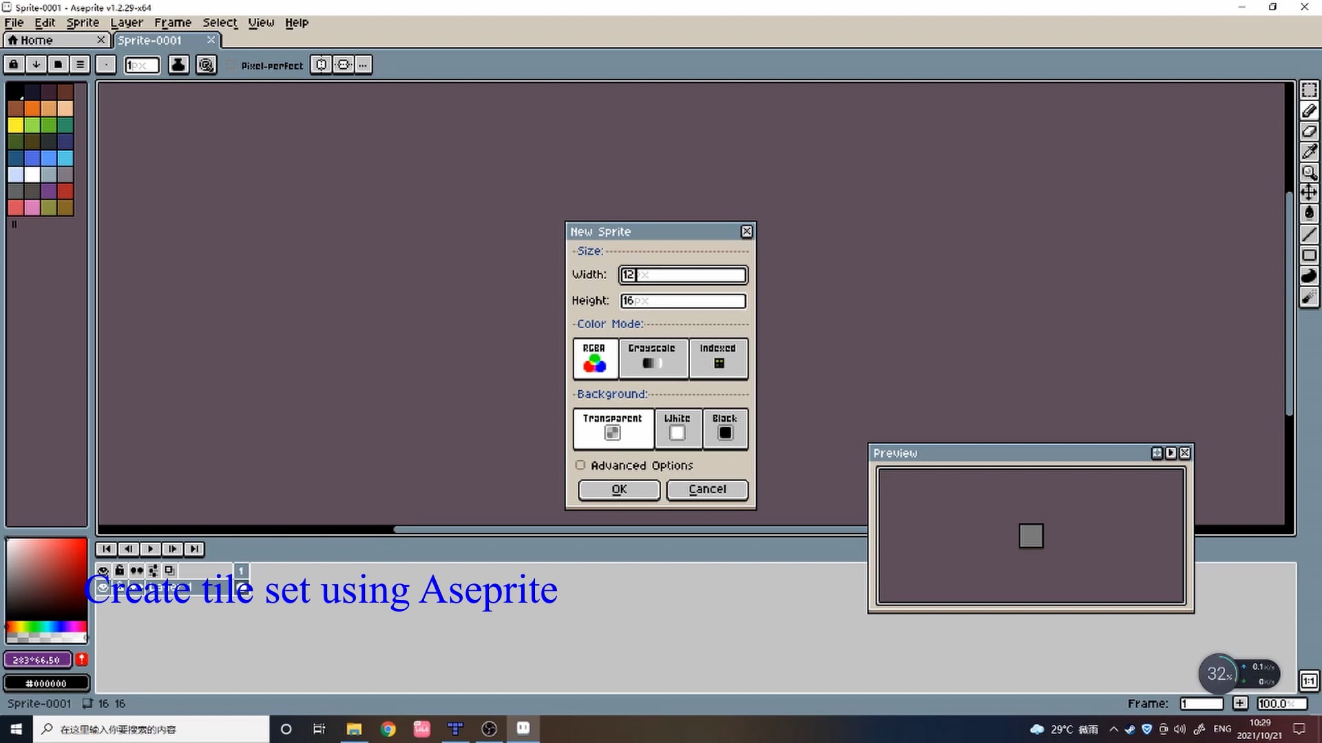 Tile set and map creation using Aseprite and Tiled on Vimeo
