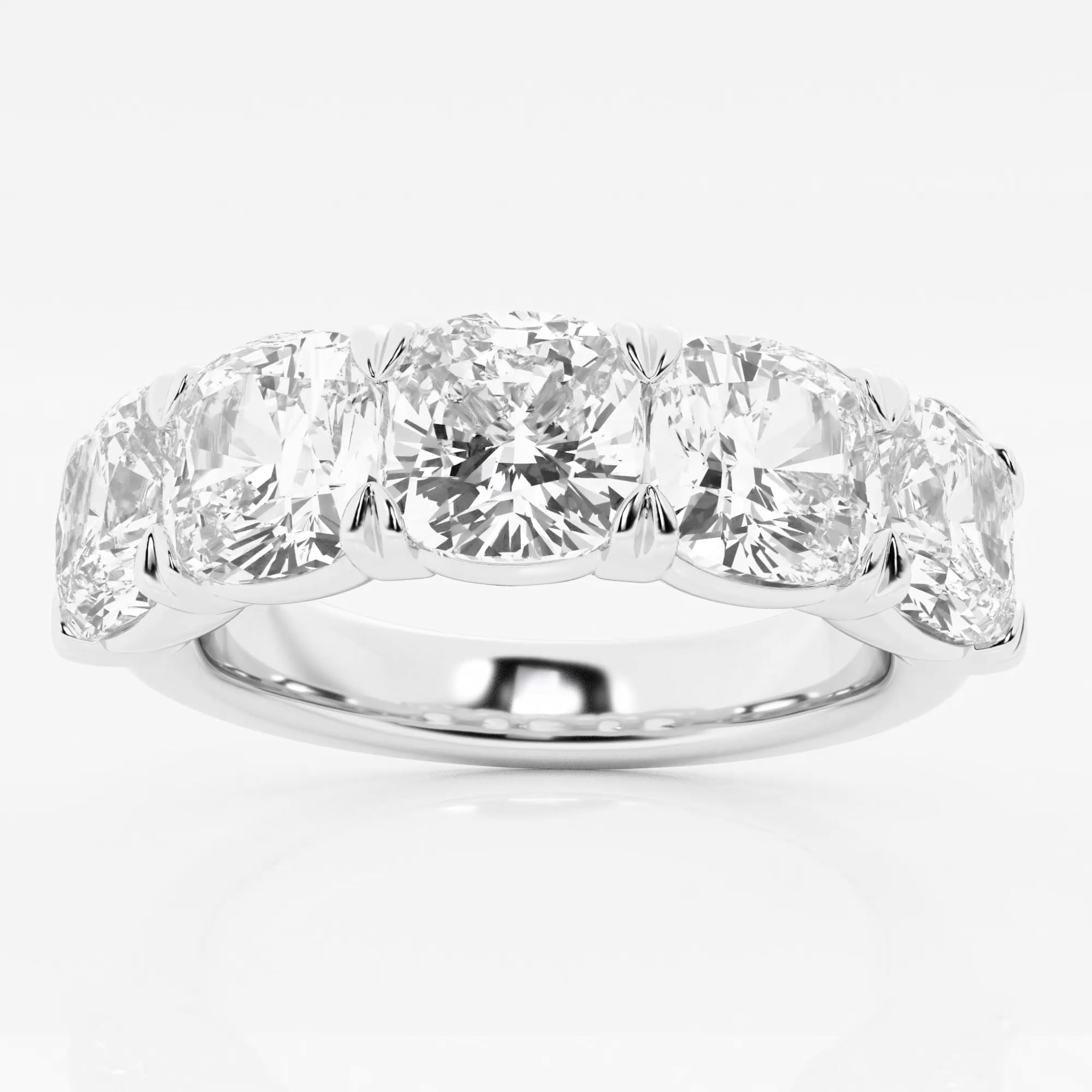 5 ctw Cushion Lab Grown Diamond Five-Stone Anniversary Band ...