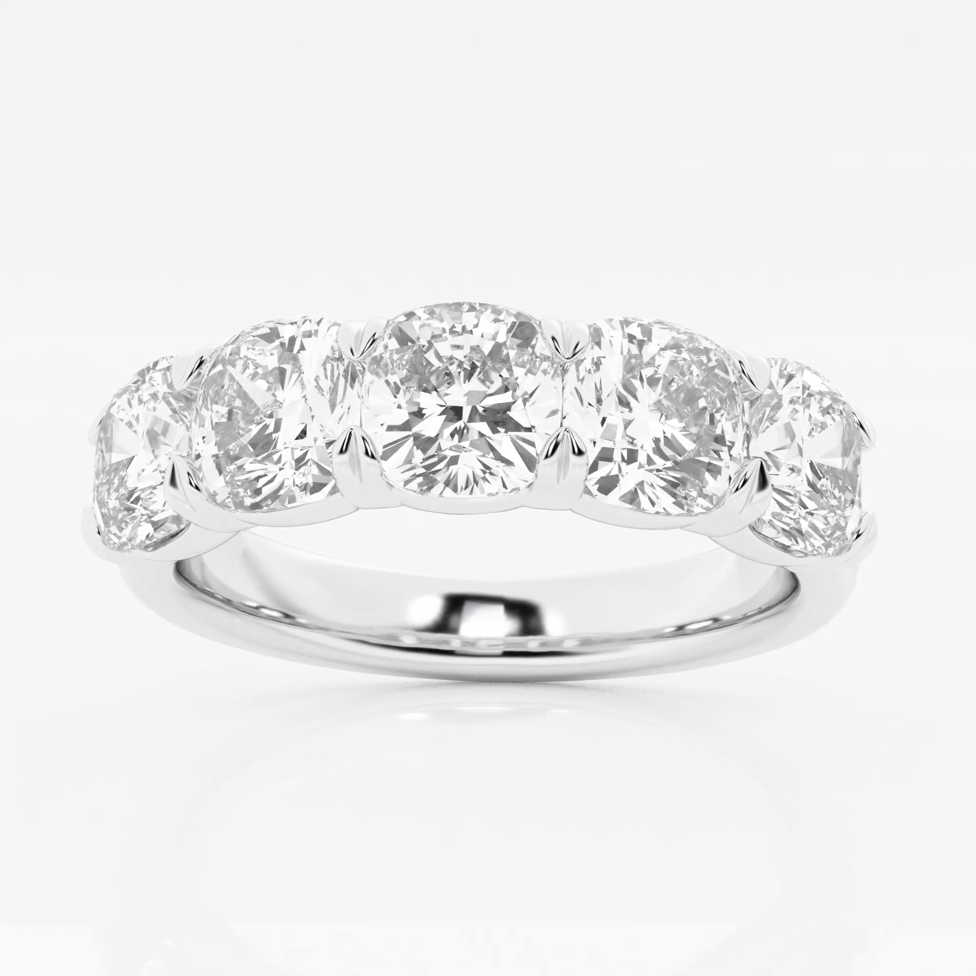 3 ctw Cushion Lab Grown Diamond Five-Stone Anniversary Band ...