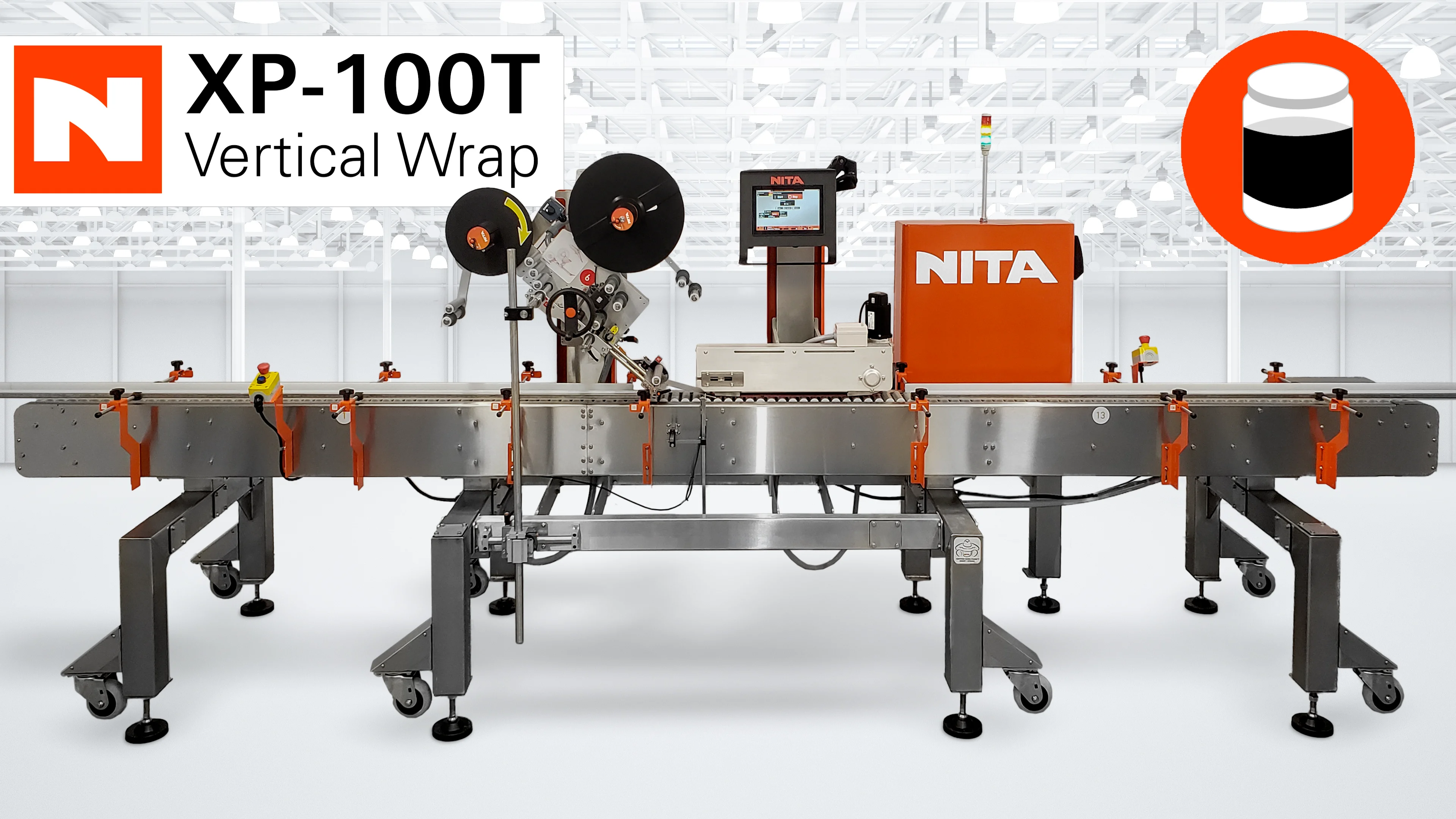 Horizontal Full Wrap Around Label Application on Round Pharma Products ...