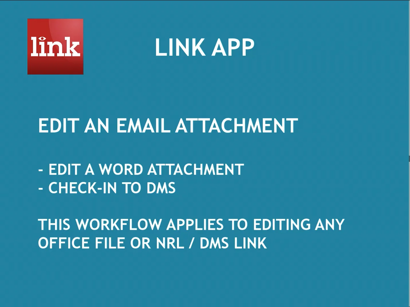 LINK App - iManage® How-to Videos & Tips - LINK App: Edit from Word ...