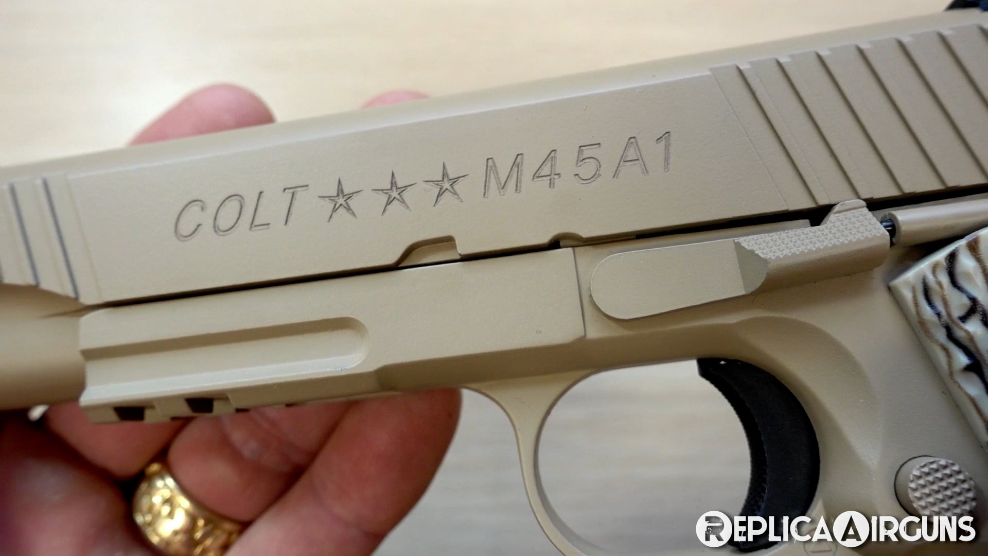 Cybergun KWC Colt 1911 Rail Gun M45 A1 CO2 Blowback BB Pistol Table Top ...