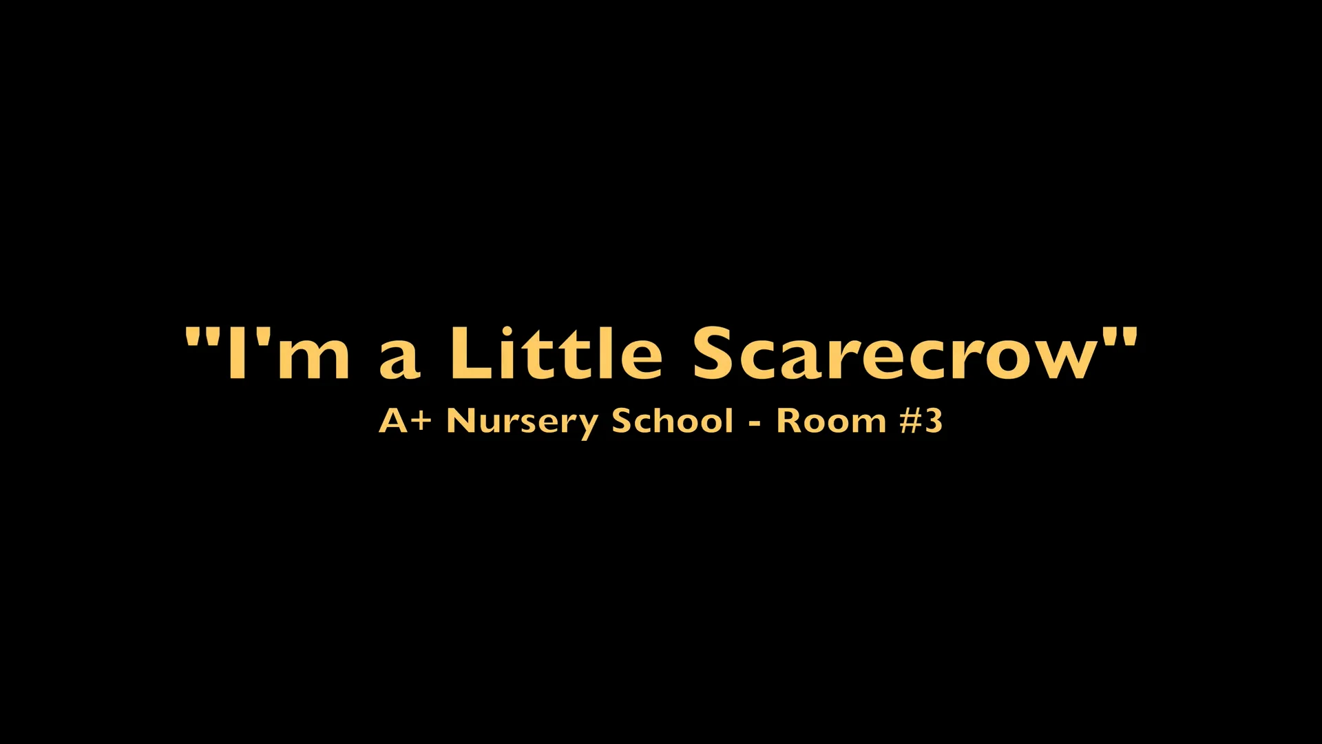 I'm a Little Scarecrow on Vimeo