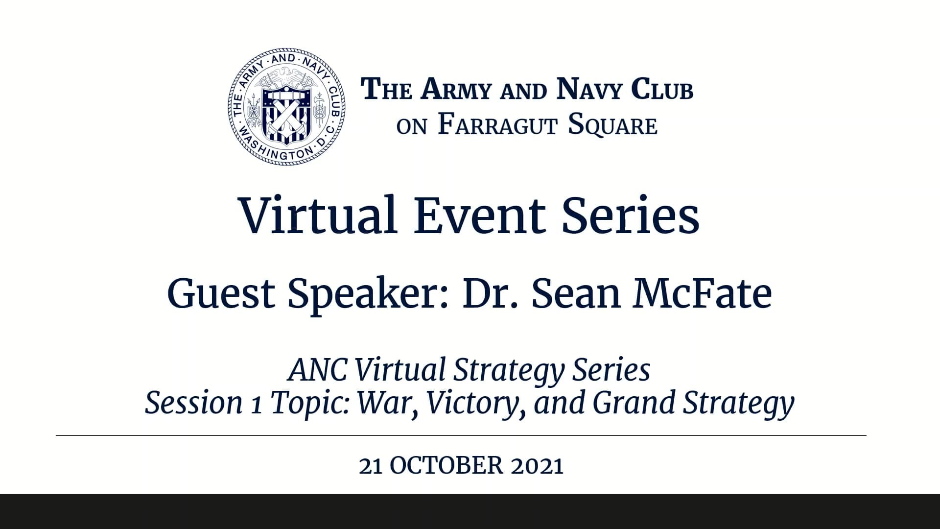 ANC Webinar: Virtual Strategy Series with Dr. Sean McFate - Session 1 ...