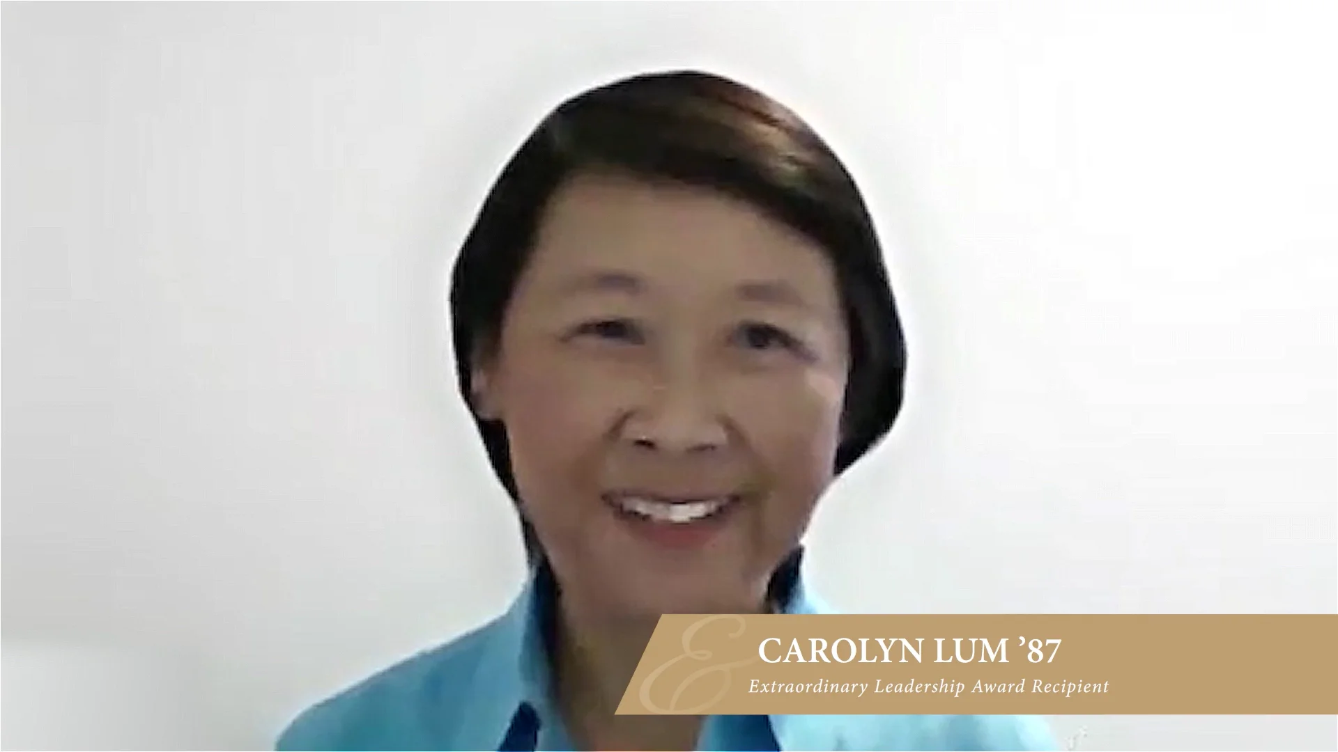 Carolyn Lum ('87) - Extraordinary Leadership Award on Vimeo