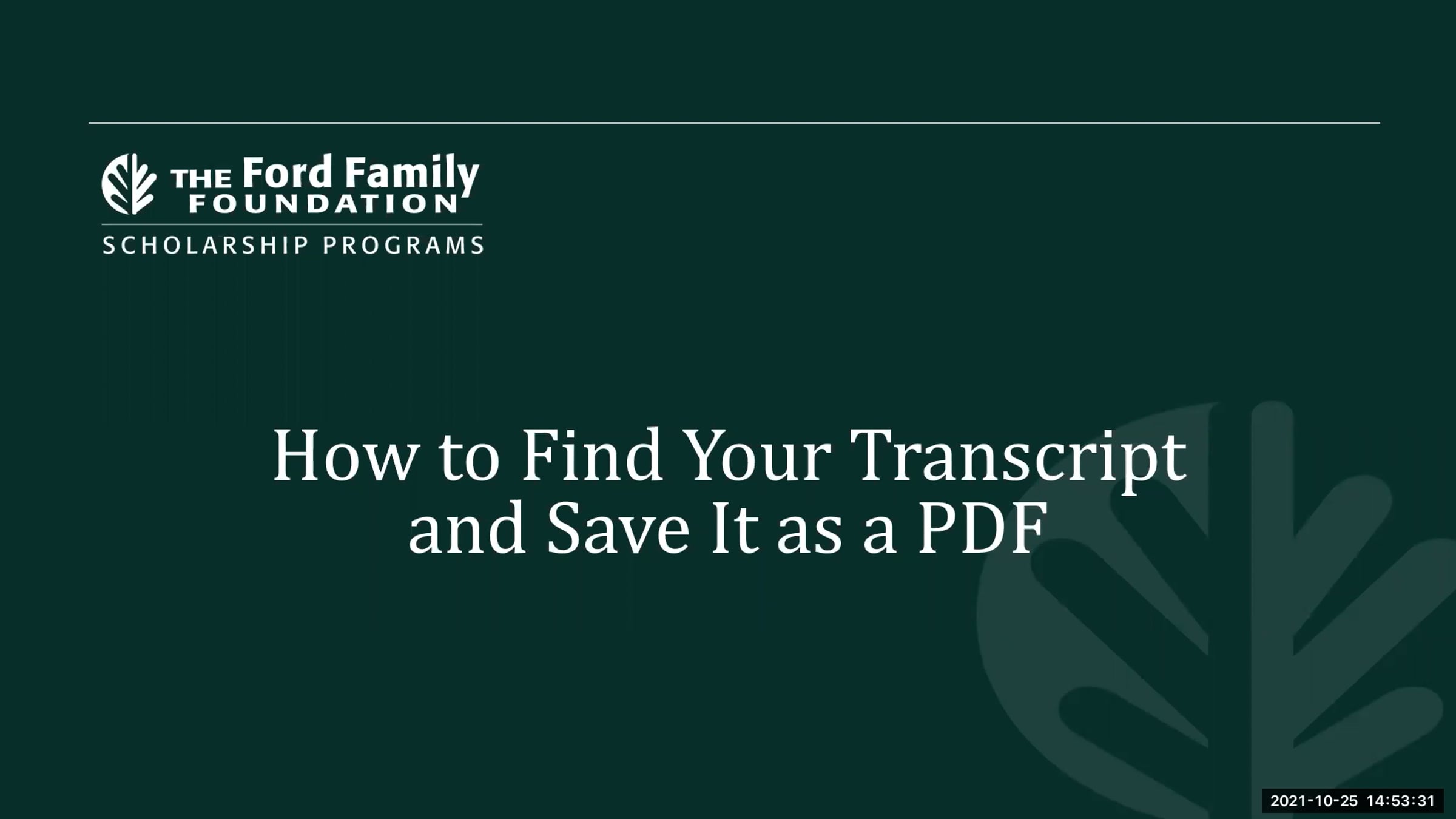 How to Find Your Transcript and Save as a PDF