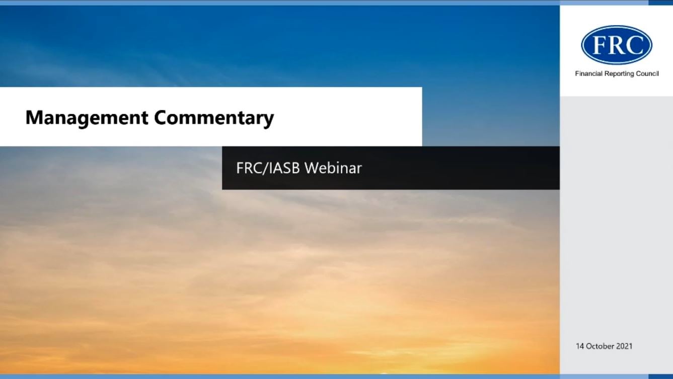 FRC/IASB Webinar: Management Commentary on Vimeo
