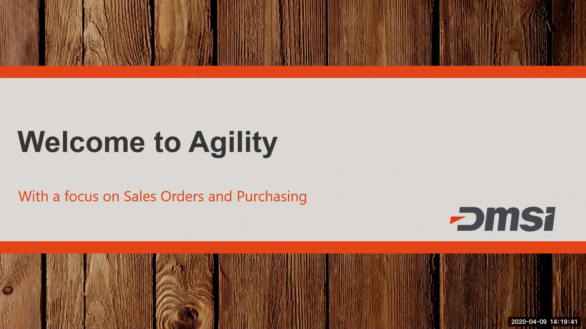 Welcome to Agility-Sales and Purchasing webinar