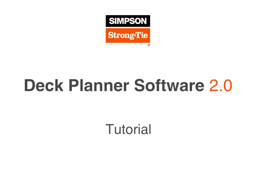 Simpson Strong-Tie® Deck Planner Software™ Tutorial on Vimeo