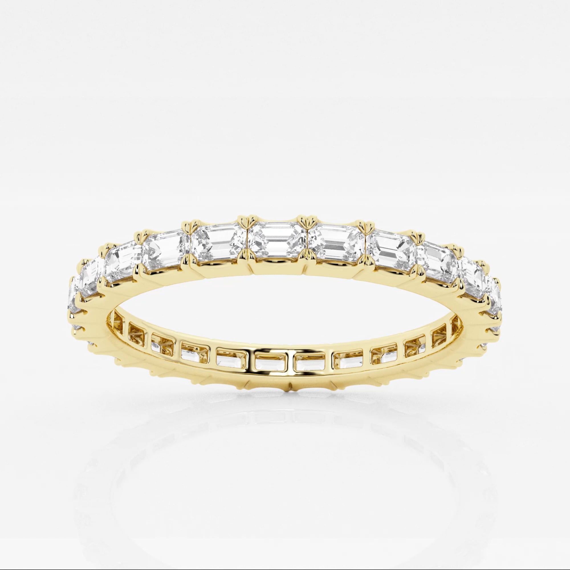 1 ctw East-West Emerald Lab Grown Diamond Eternity Band - 1.8mm Width ...