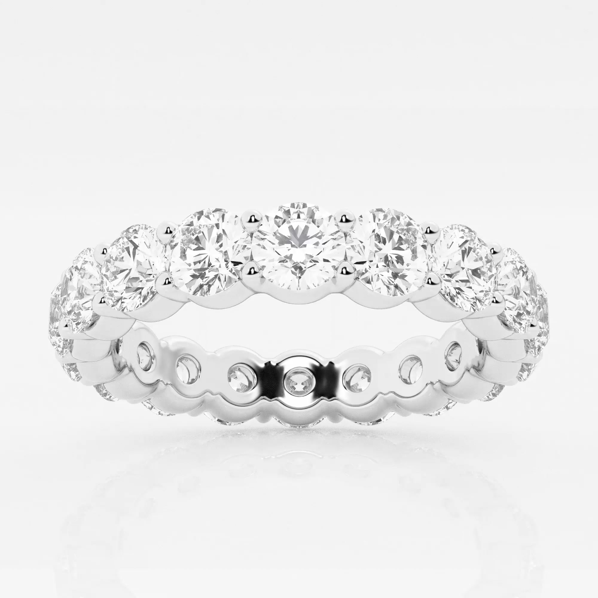 3 ctw Shared Prong Round Lab Grown Diamond Eternity Band - 3.5mm Width ...