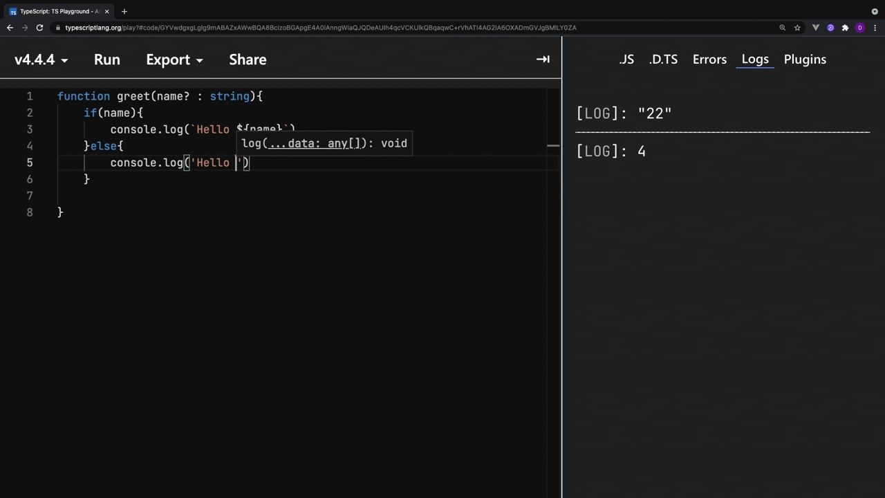 Functions: Parameter Destructuring, Void, and Optional Params in... Functions: Parameter Destructuring, Void, and Optional Params in...