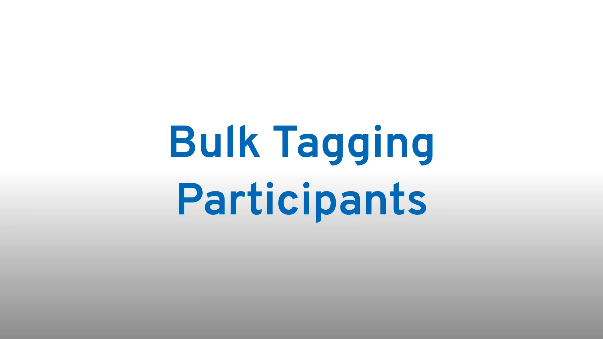Bulk Adding Tags