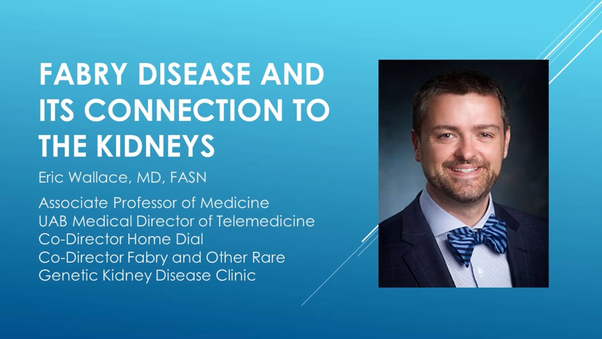 Fabry Disease and its Connection to the Kidneys - Dr Eric Wallace on Vimeo