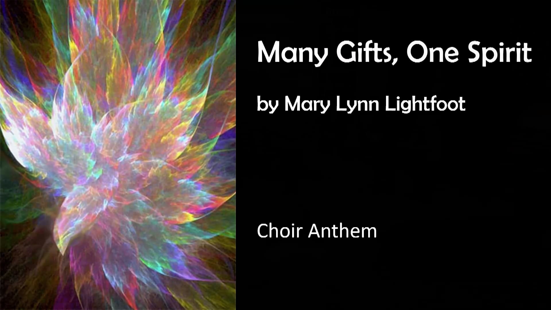 Many Gifts One Spirit.mp4 on Vimeo