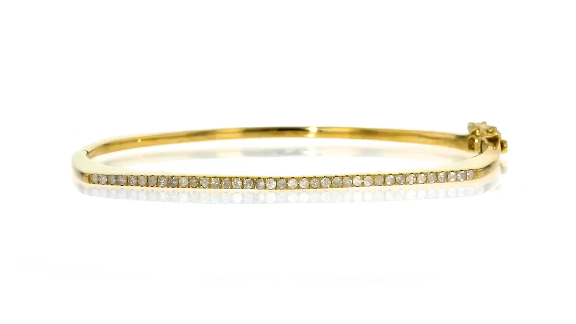 50 ct. t.w. Diamond Bar Bangle Bracelet in 18kt Gold Over Sterling on Vimeo
