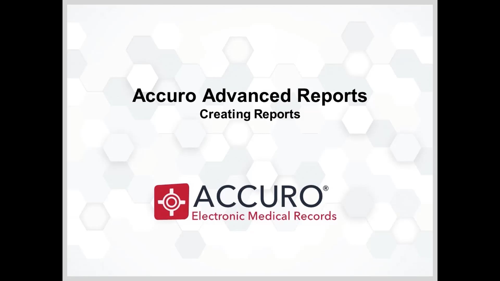 4 - Accuro Advanced Reports - Creating Reports | Videos & Movies on Vimeo