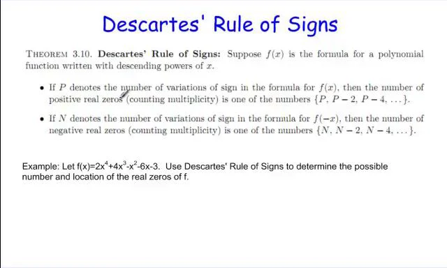 Descartes' Rule of Signs
