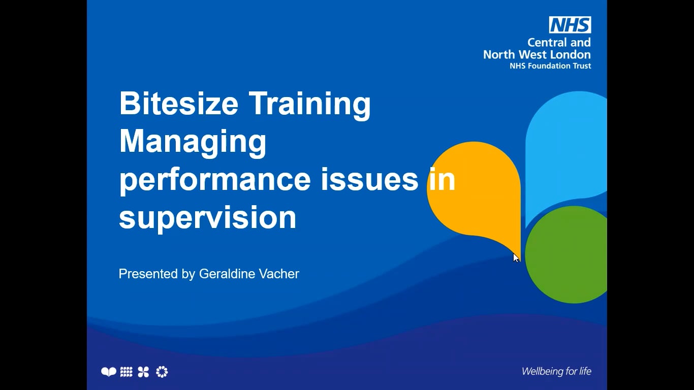 bite sized training - Managing performance issues in Supervision ...