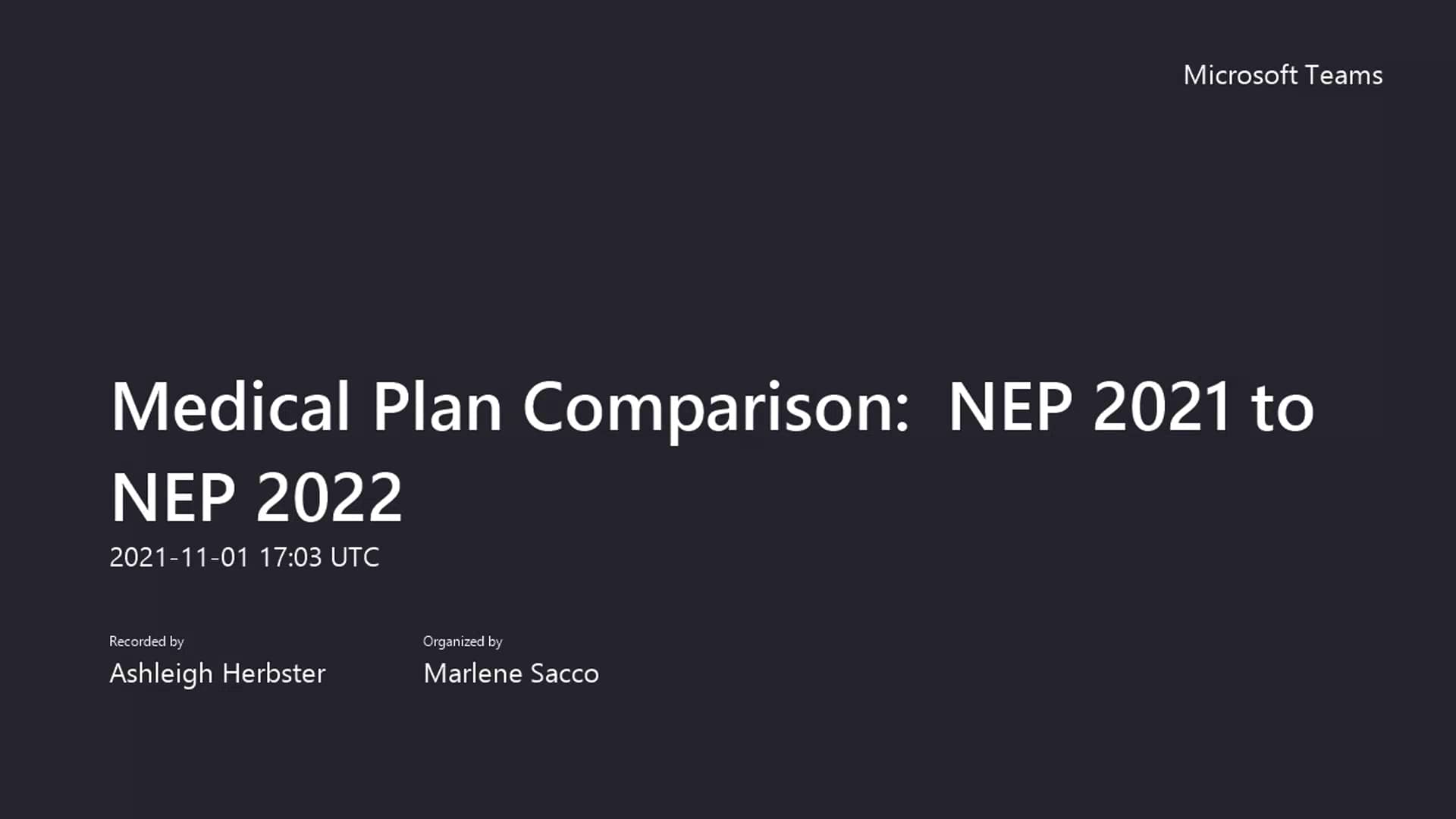 Open Enrollment NEP Medical Plan Comparison_ NEP 2021 to NEP 2022 on Vimeo