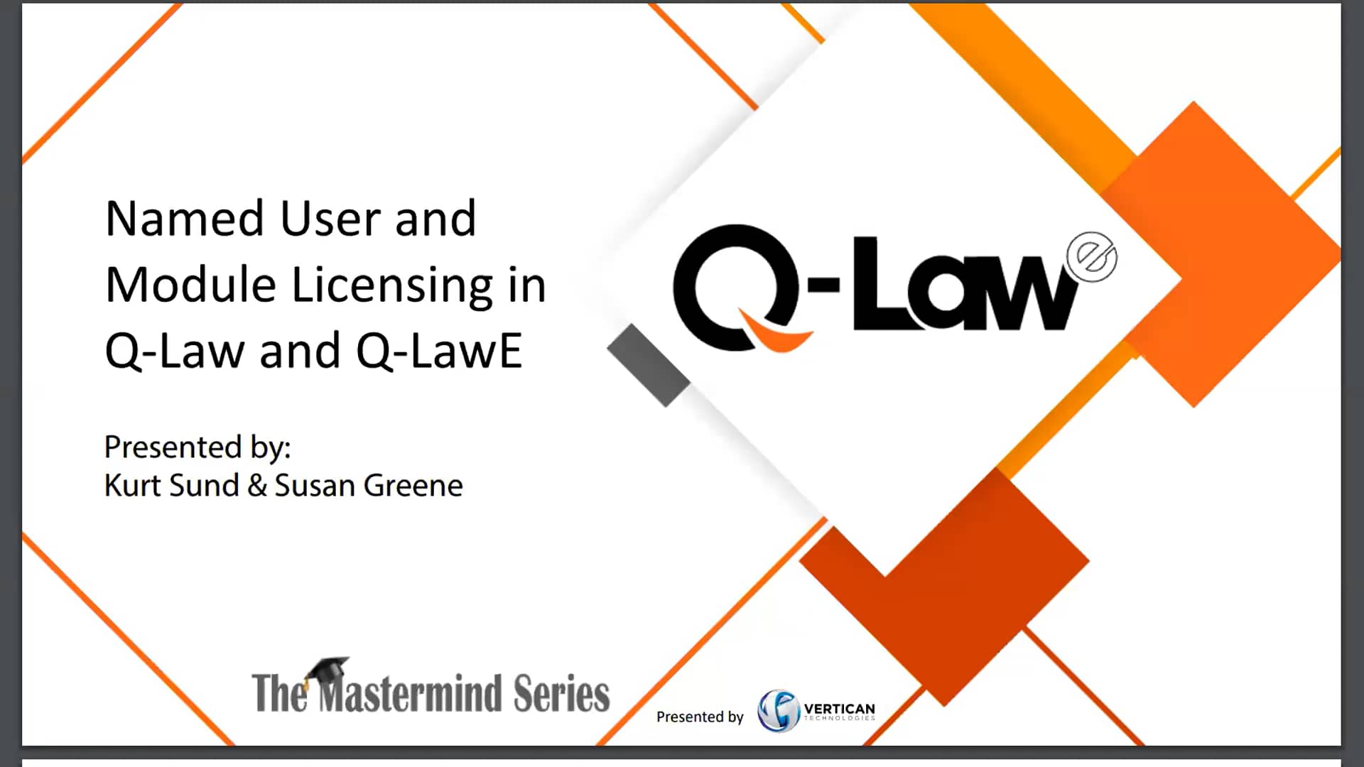 Named User and Module Licensing in Q-Law and Q-LawE | Mastermind on Vimeo