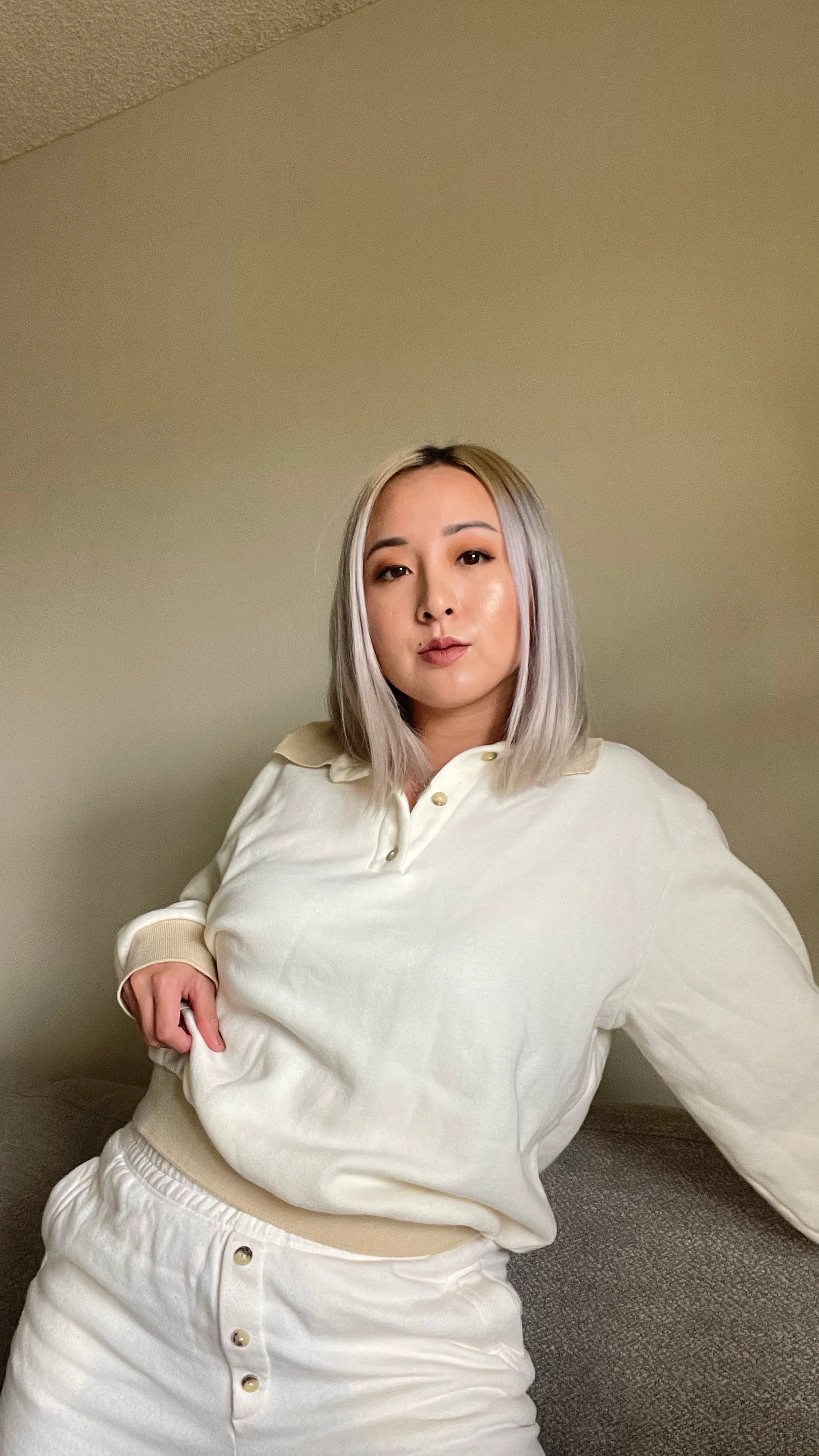 Vintage Fleece Polo - Creme Stacey Nguyen on Vimeo