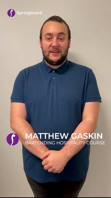 Matthew Gaskin - Diageo Learning for Life Bartending Hospitality Course ...