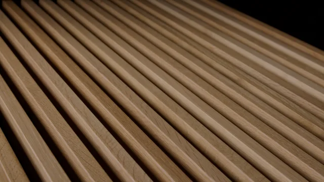 Rulon Panel Grille Suspended Wood Ceiling System | Shelly Lighting