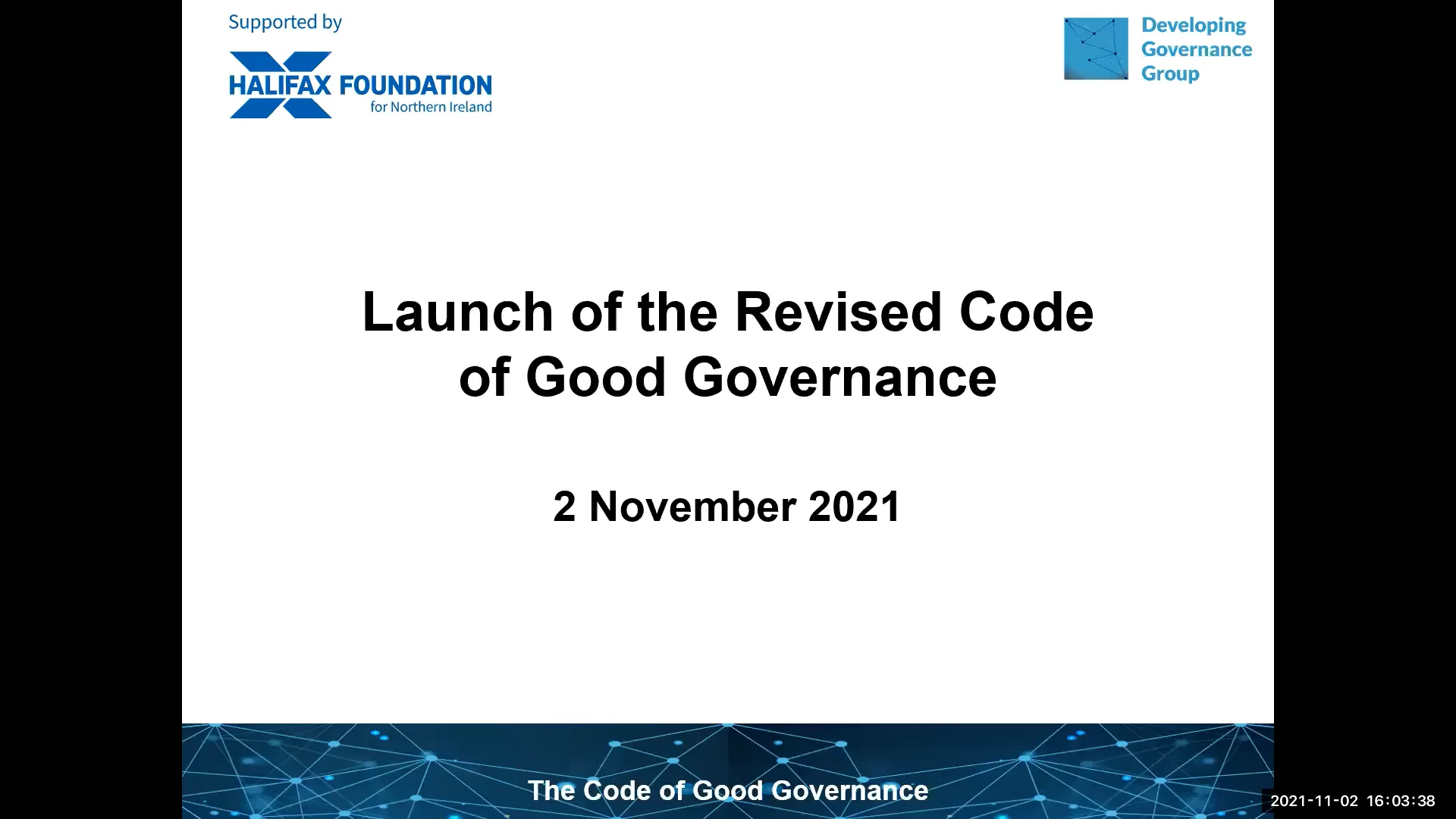 Launch of the Revised Code of Good Governance 2021 on Vimeo