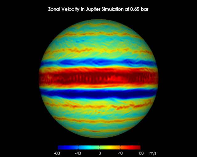Zonal wind in Jupiter simulation (2009) on Vimeo