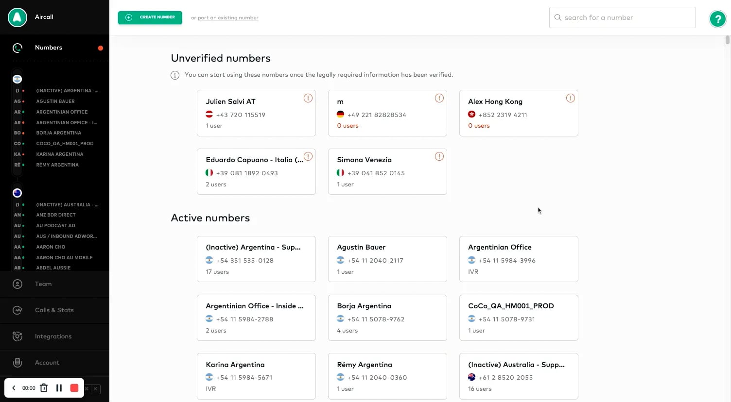 Create Numbers on Vimeo