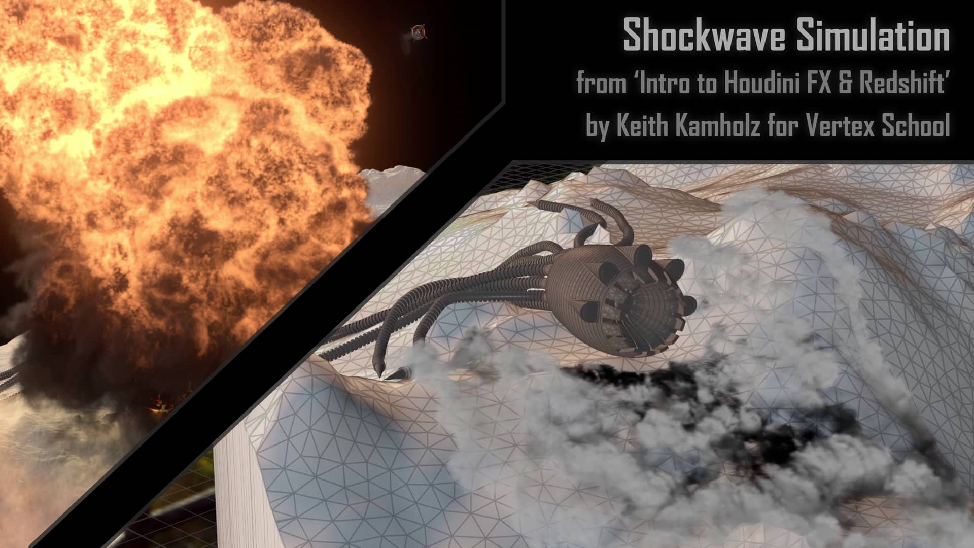 Shockwave Simulation - Houdini tutorial - [from Vertex School, Intro to Houdini FX & Redshift ...