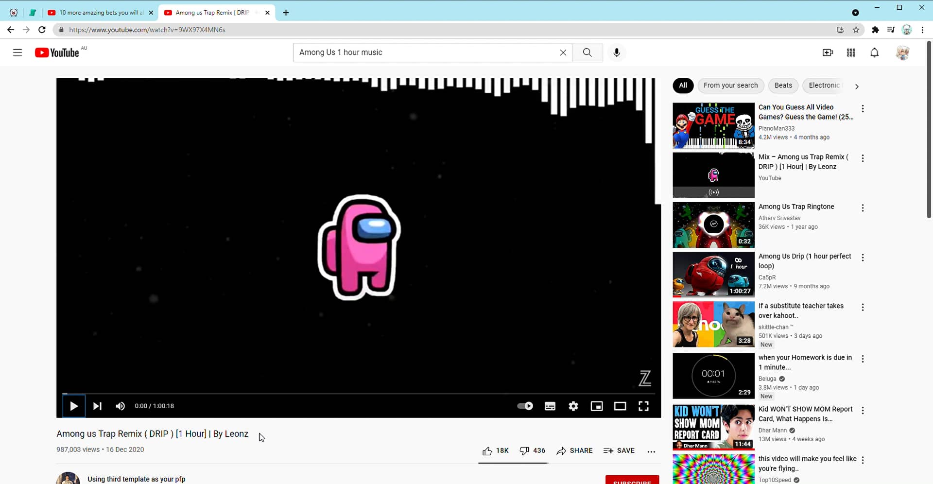 Among us Trap Remix ( DRIP ) [1 Hour] _ By Leonz - YouTube - Google ...