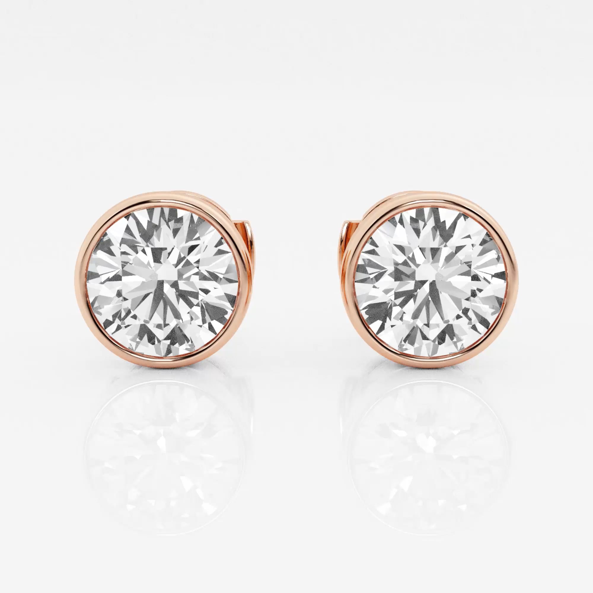 3 ctw Round Lab Grown Diamond Bezel Set Solitaire Certified Stud ...