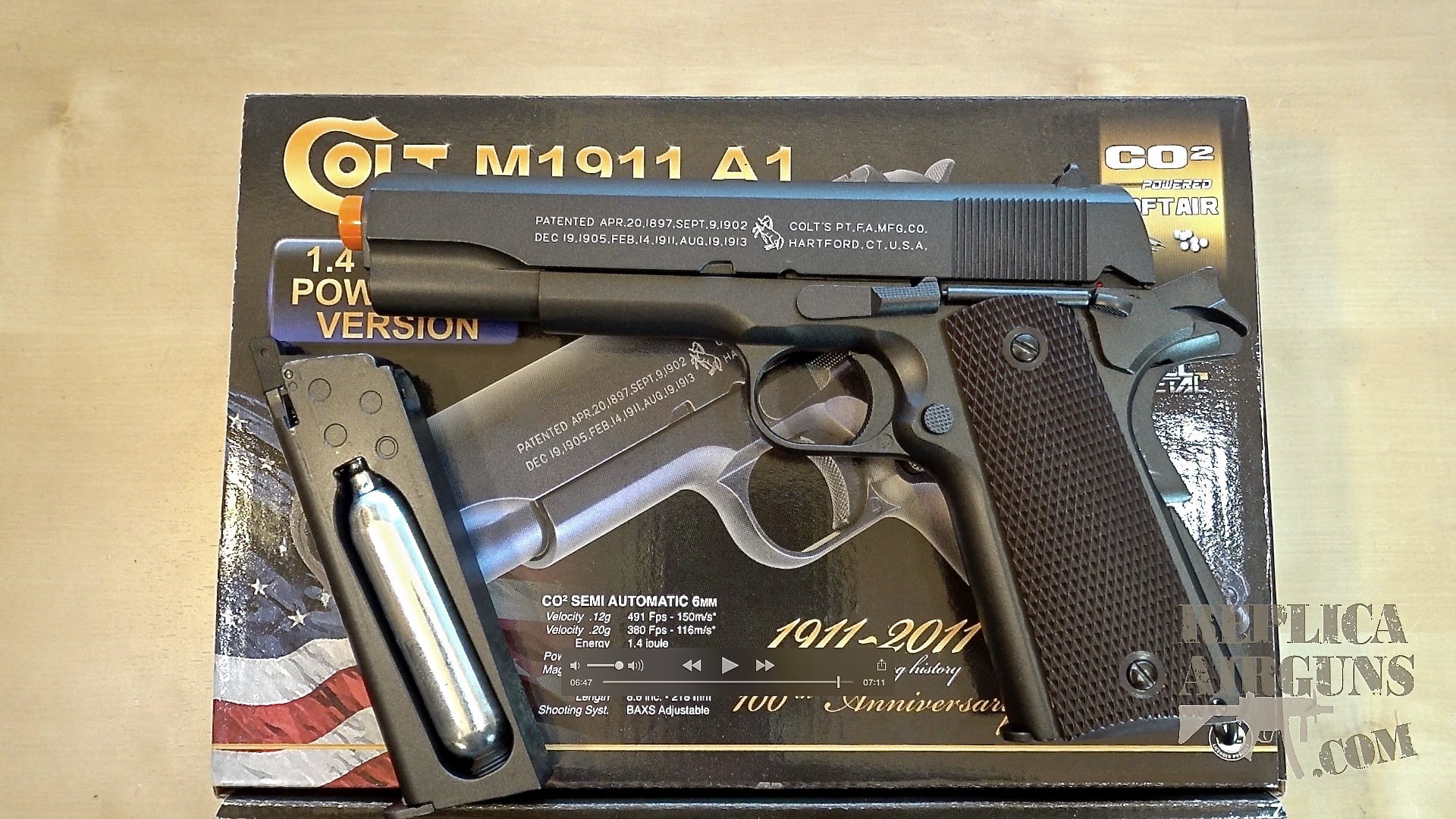 Buy Colt 1911 CO2 Blowback Full Metal Airsoft Pistol | ReplicaAirguns.ca