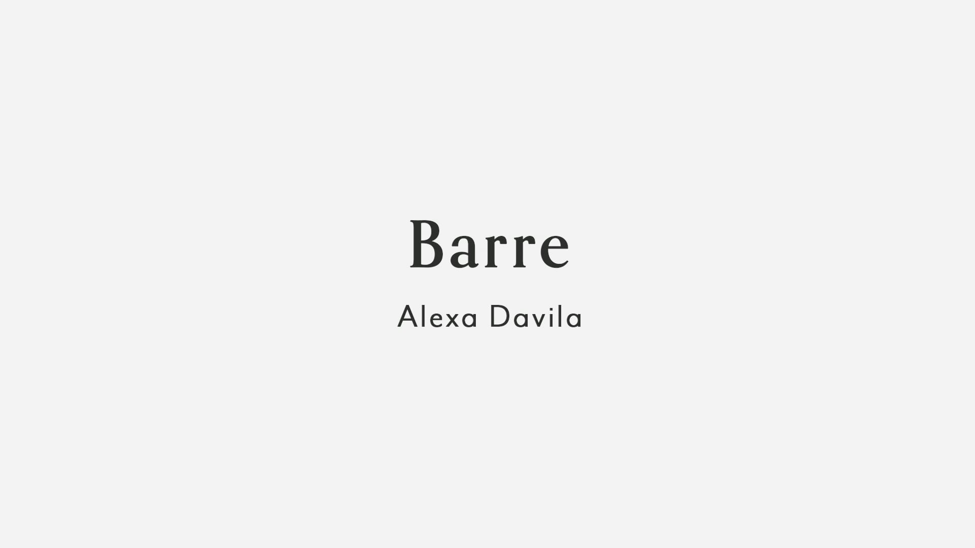 Barre 2 with Alexa Davila on Vimeo